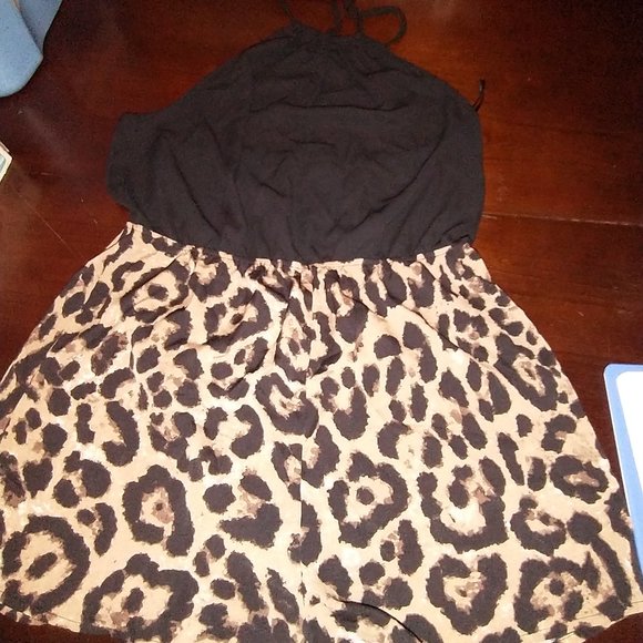 SHEIN | Pants & Jumpsuits | Shein Leopard Print Romper Euc | Poshmark